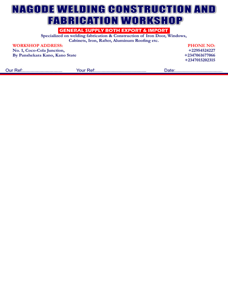 Nagode Welding Letterhead - 020343 | PDF