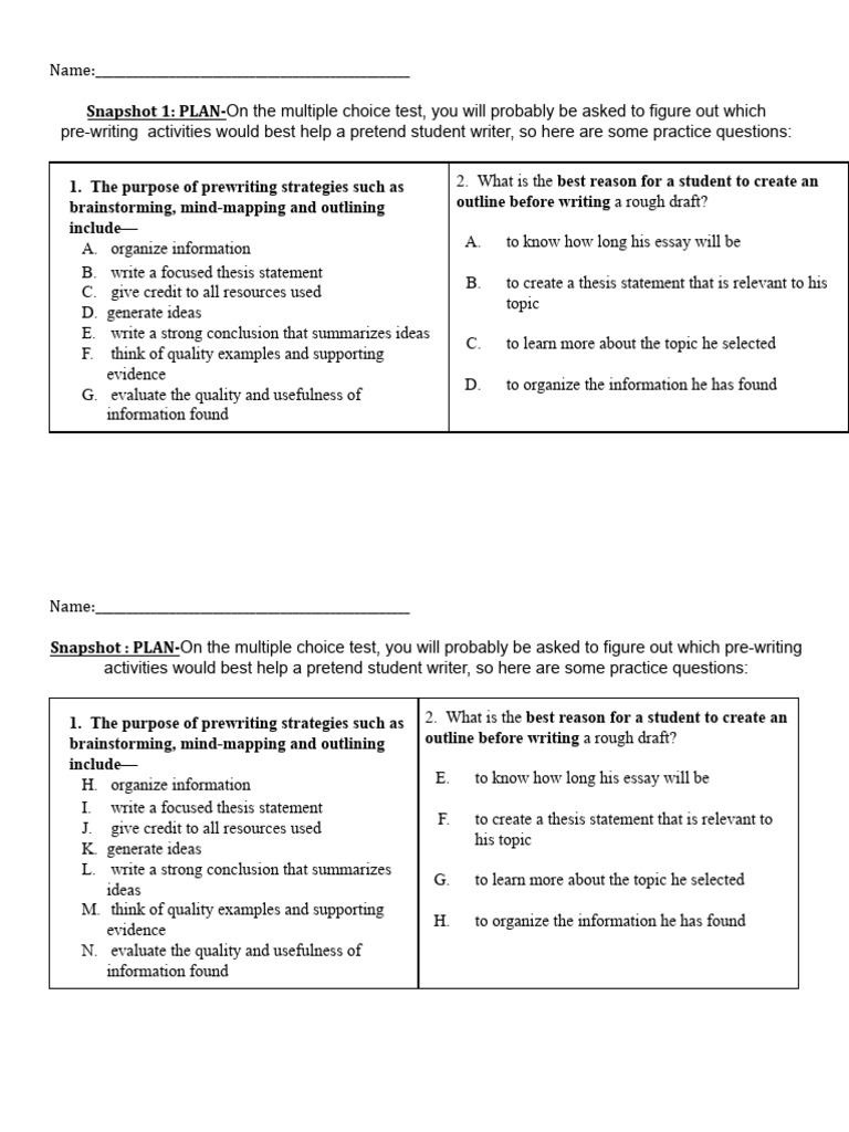 Writing SOL Snapshots Half-Sheets | PDF