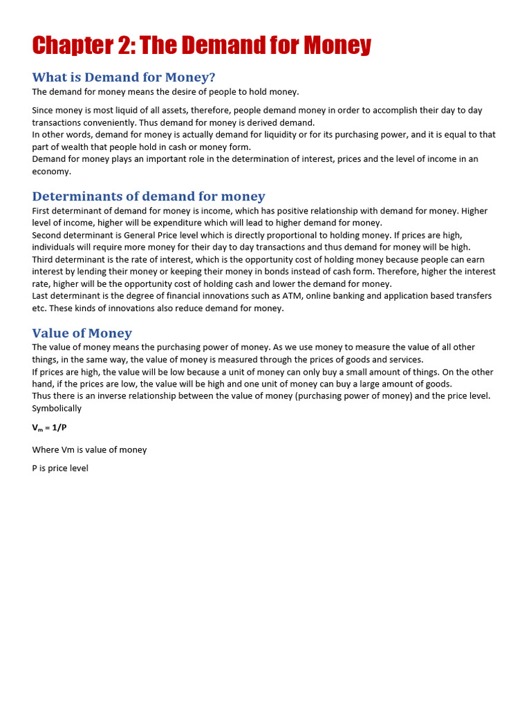 Monetary Economics Chapter 2 | PDF