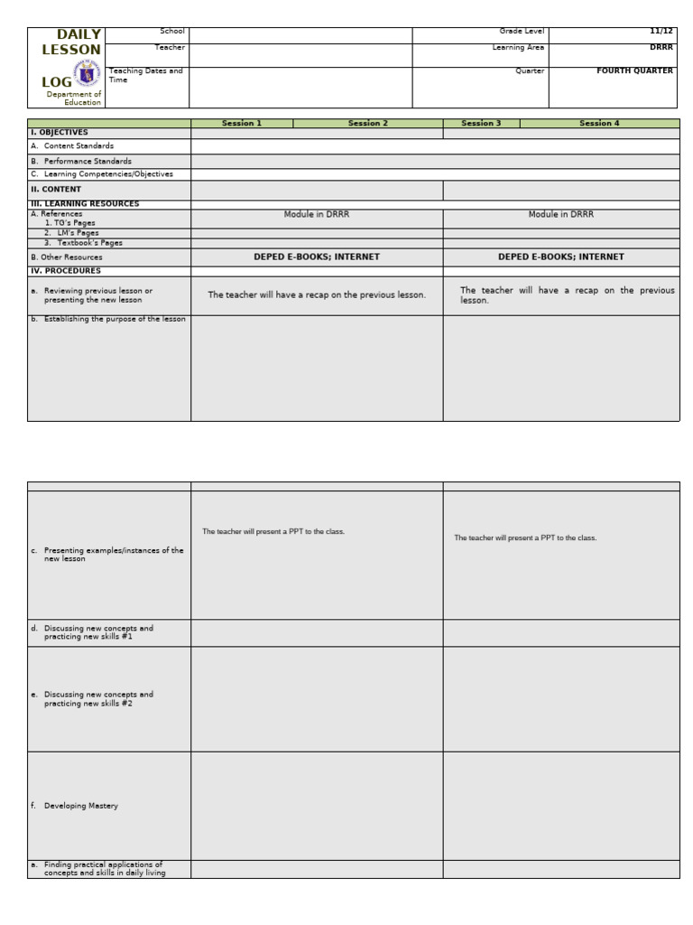 DLL BLANK DRRR | PDF