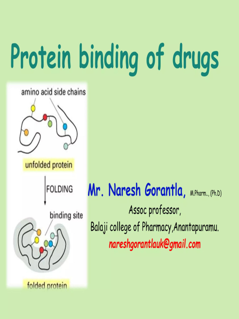 Protein Drug Binding Ppt | PDF