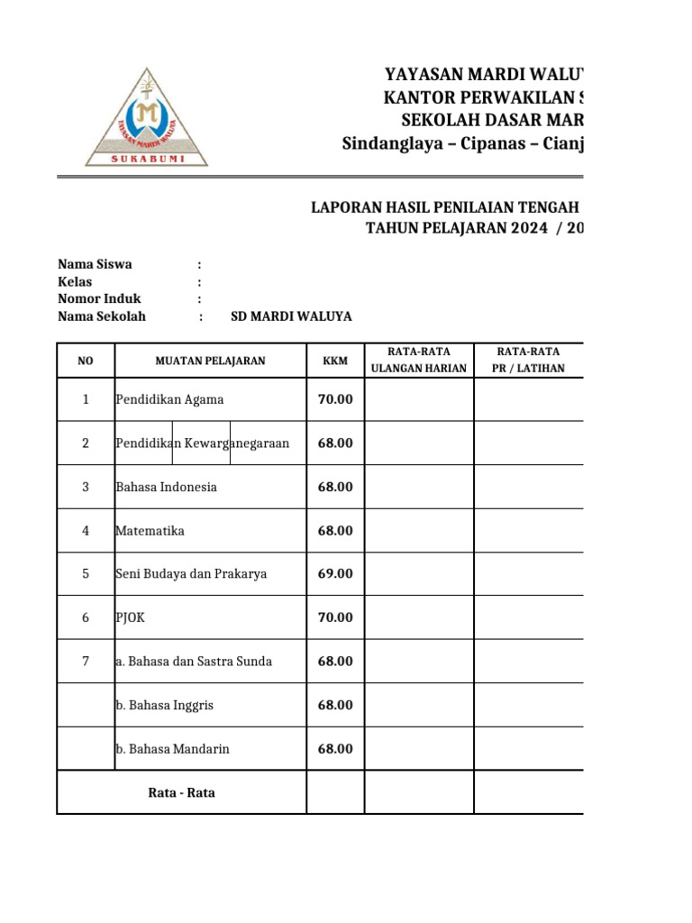 FORMAT RAPOR STS 2024-1 | PDF