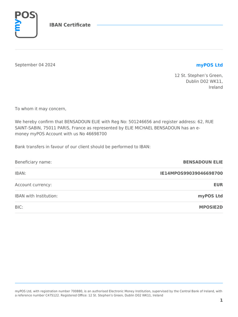 MP Iban Certificate 46698700 04.09.2024 | PDF