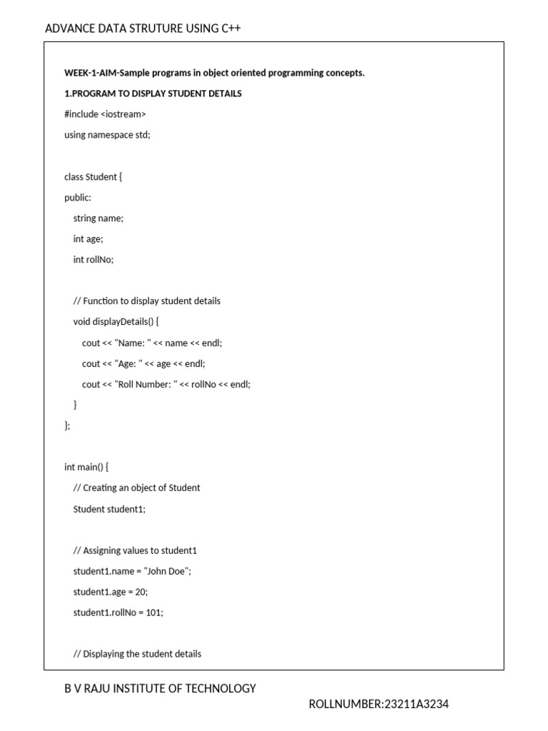 Ads Lab Record Week-1 | PDF