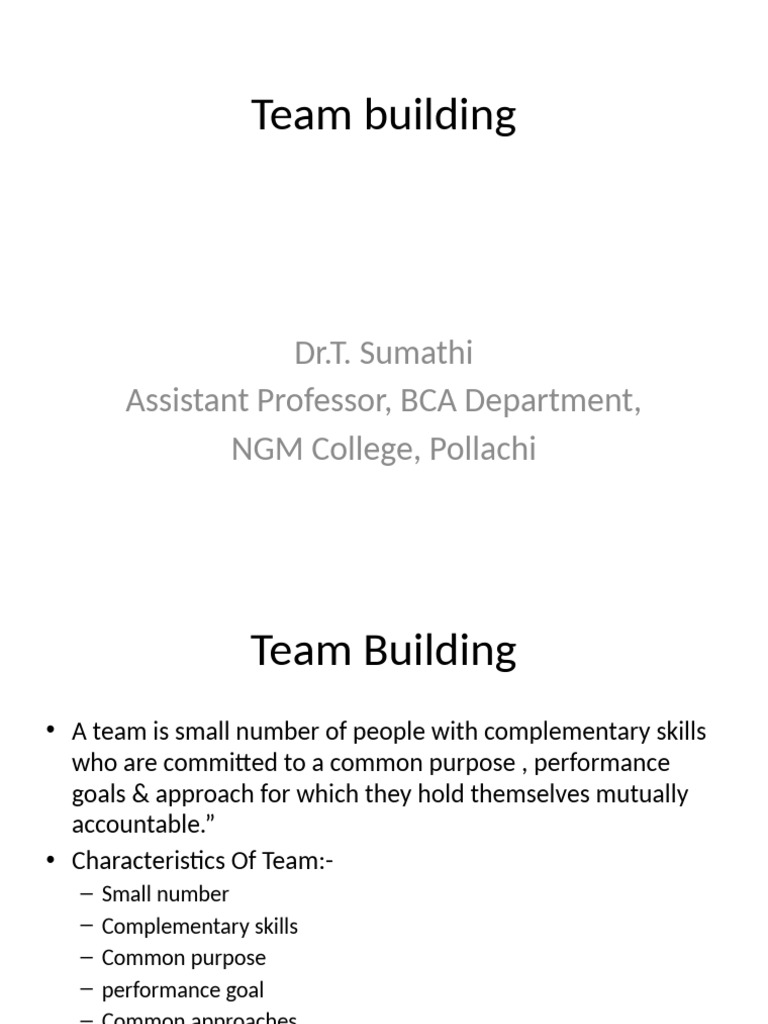 Team Building | PDF