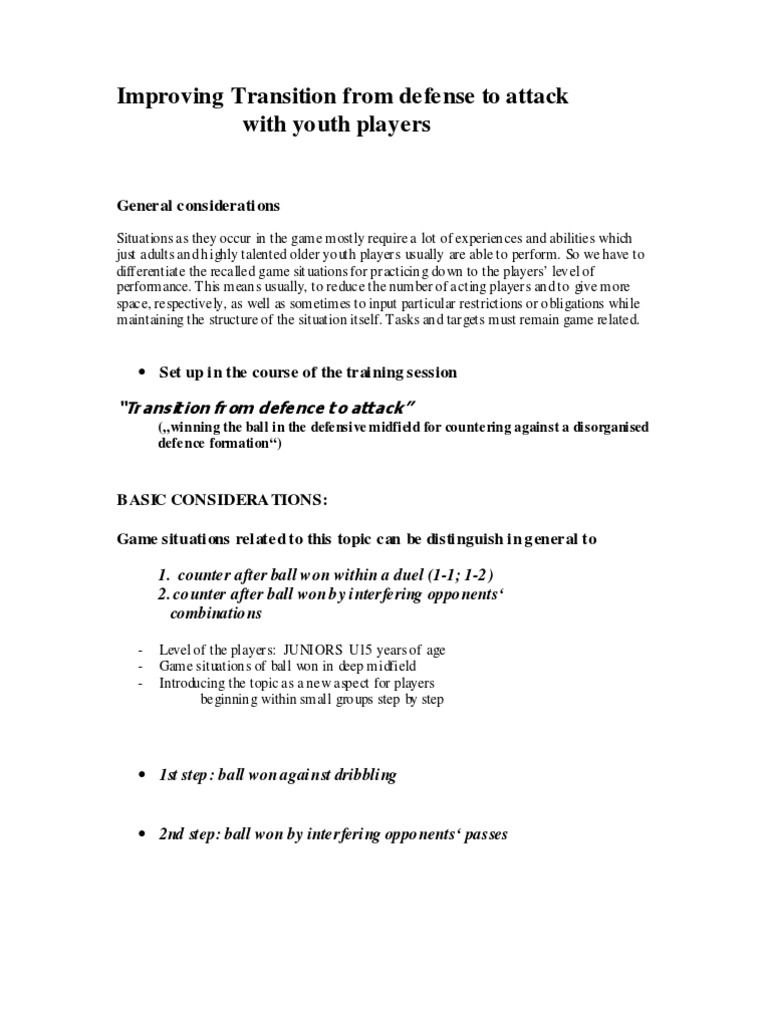 08 Workshop Transition From Defense To Attack | PDF | Football Codes ...