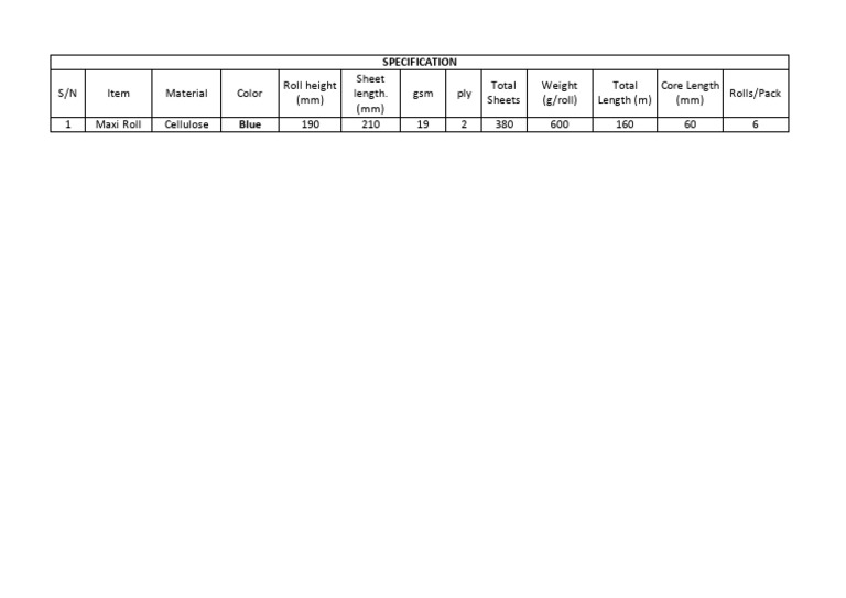 Maxi Roll. Spec | PDF
