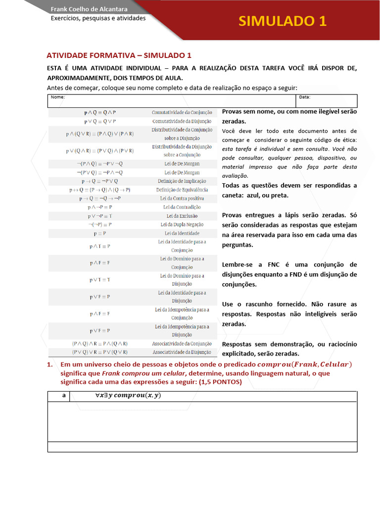 Simulado RA1 Individual | PDF
