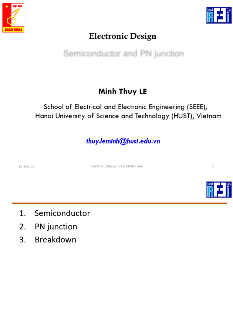 2.1.semiconductor and PN Junction | PDF