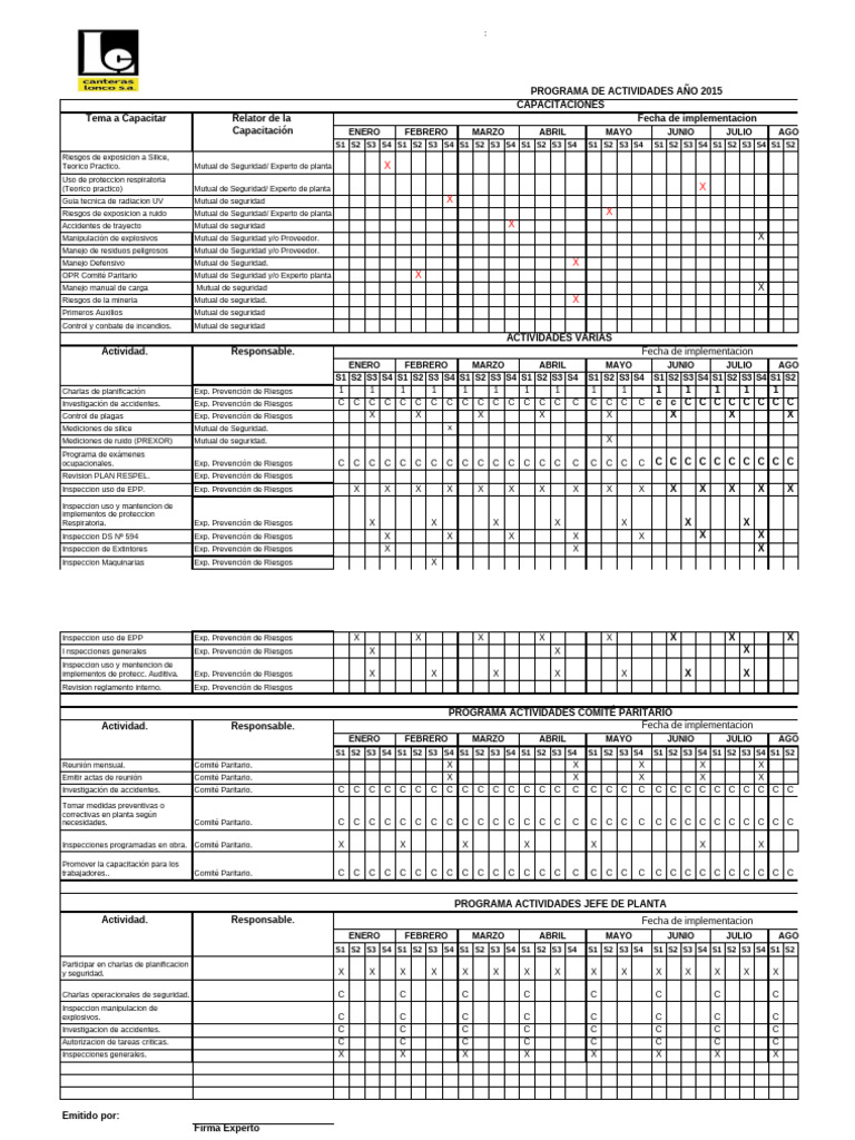 Programa de Actividades. | PDF