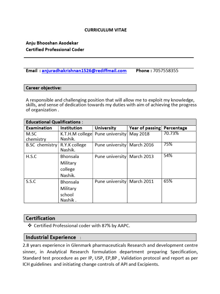 Anju Resume 2023 ... | PDF