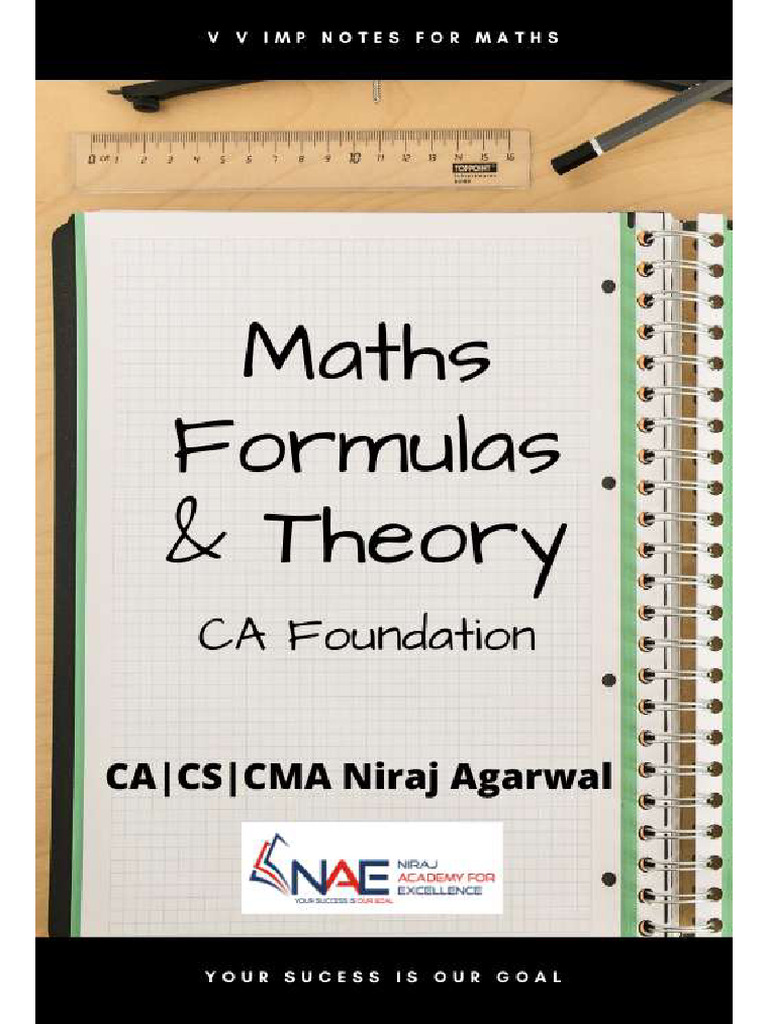30.V V Imp Maths Formulas Theory CA Foundation Neeraj Agarwal | PDF