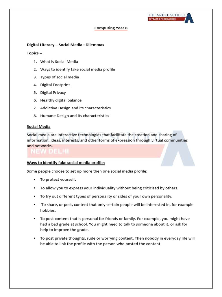 Digital Literacy Notes | PDF