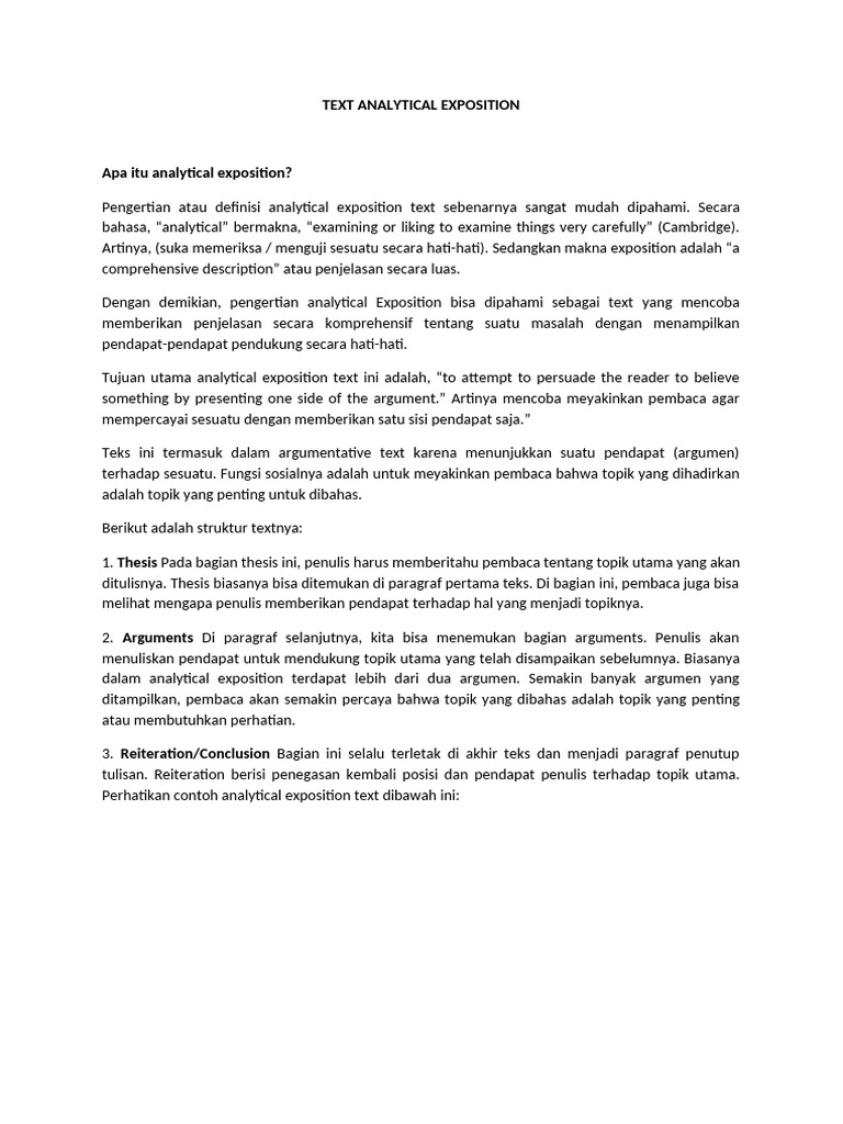 Materi Text Analytical Exposition | PDF