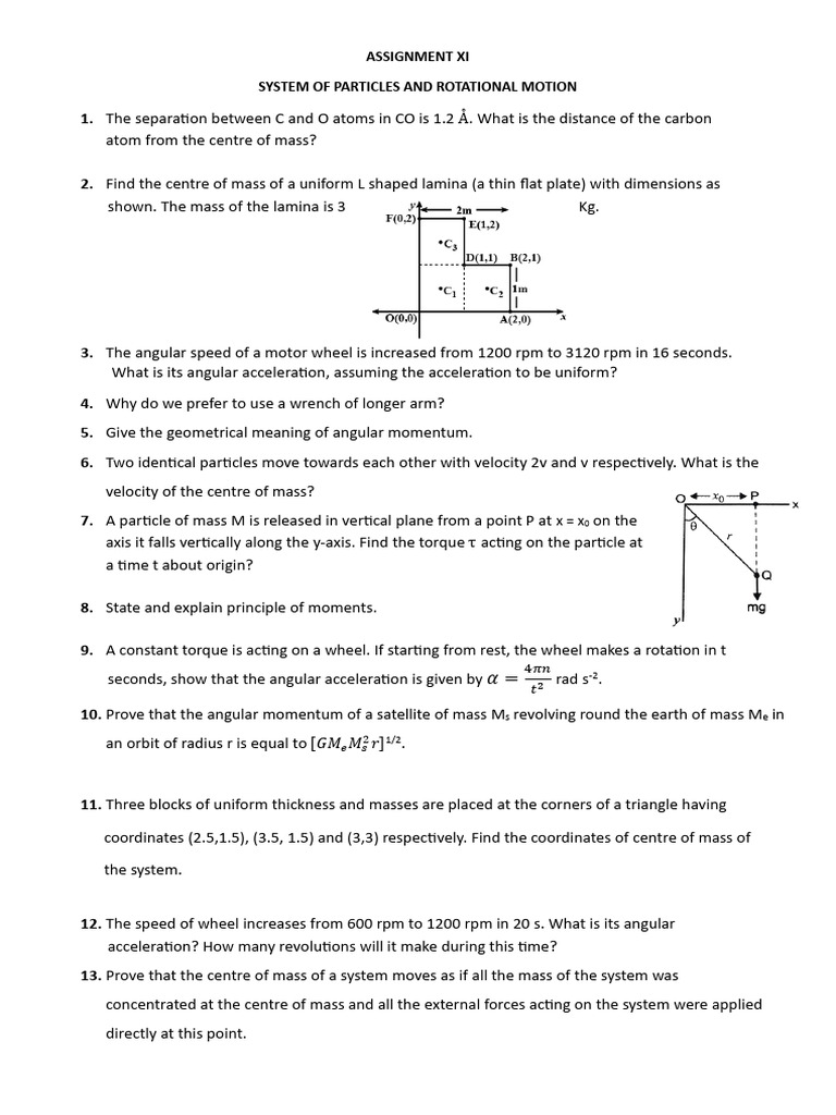 ASSIGNMENT Rotational Motion | PDF