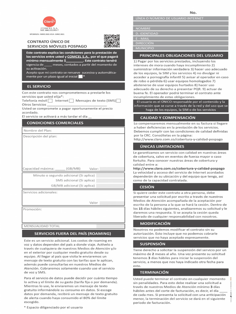 Contrato Claro | PDF