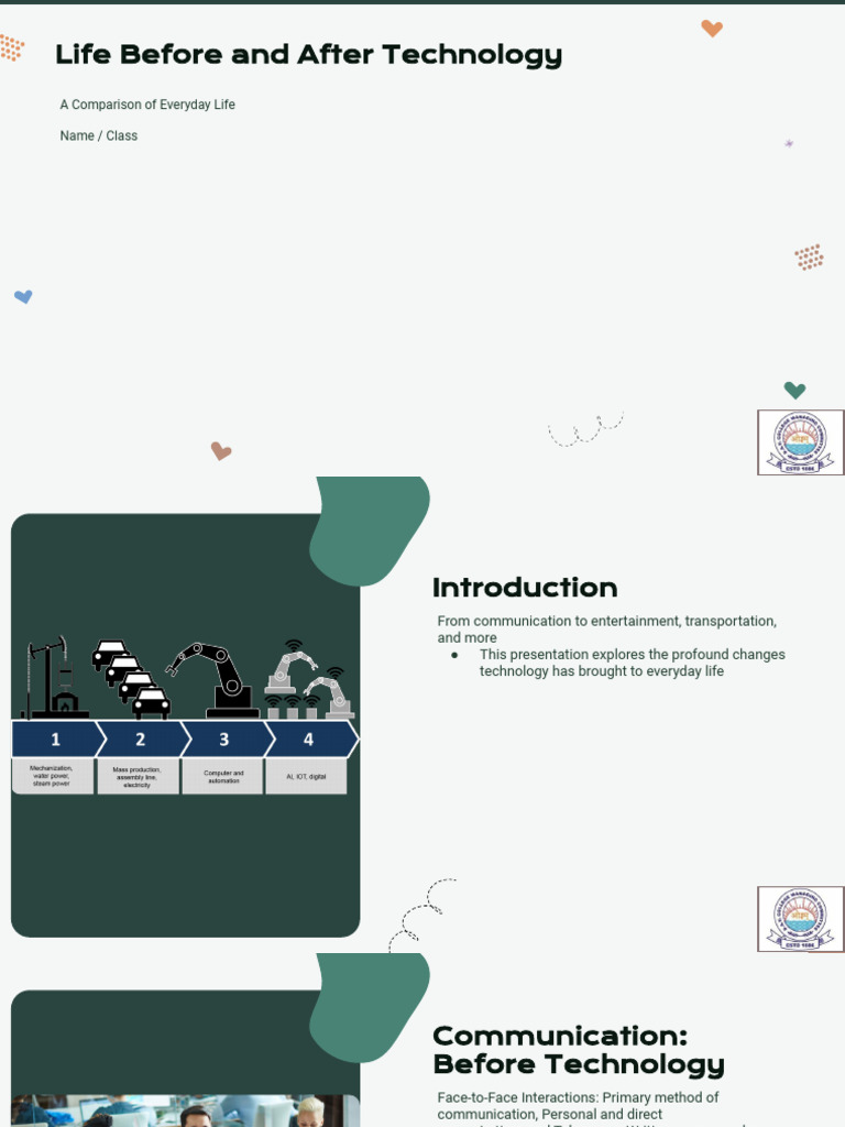 Life Before and After Technology | PDF