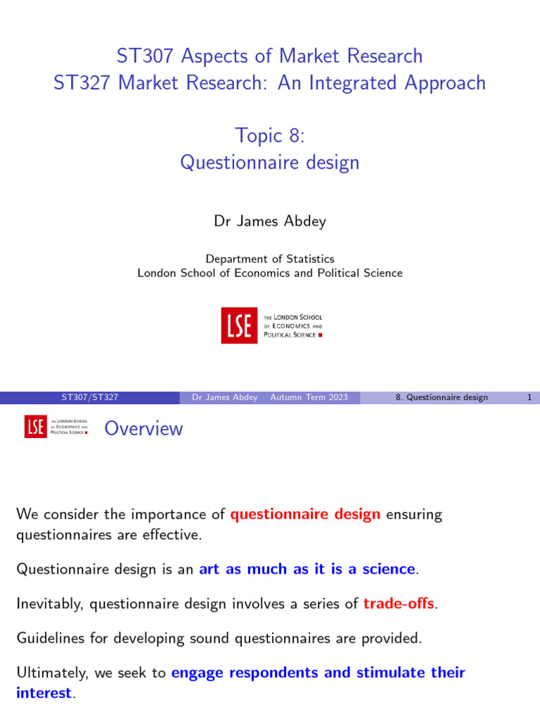 8 Questionnaire Design | PDF