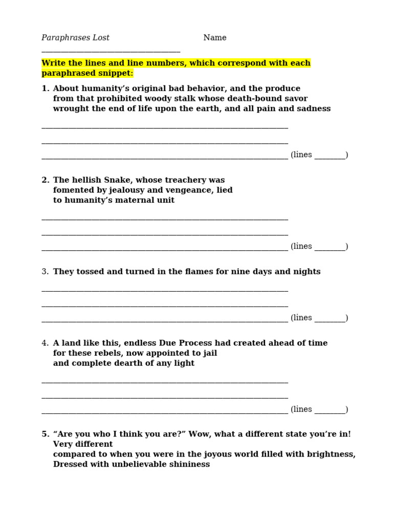 Paradise Lost John Milton | PDF