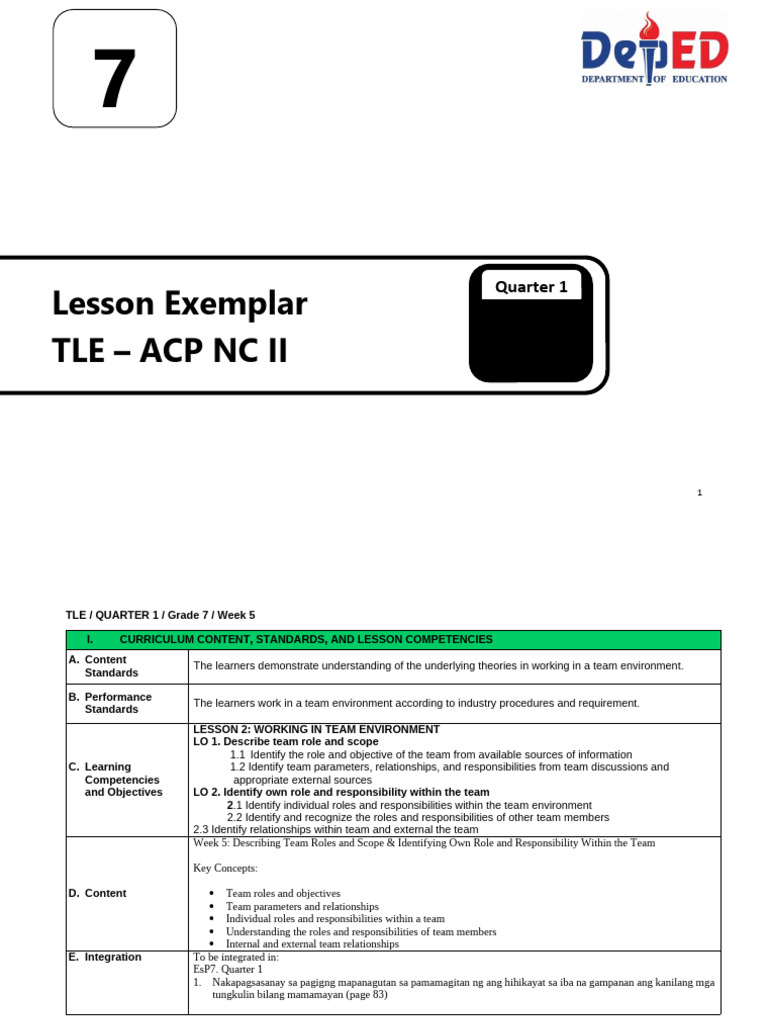 Q1 LE TLE 7 Lesson 2 Week 5 | PDF