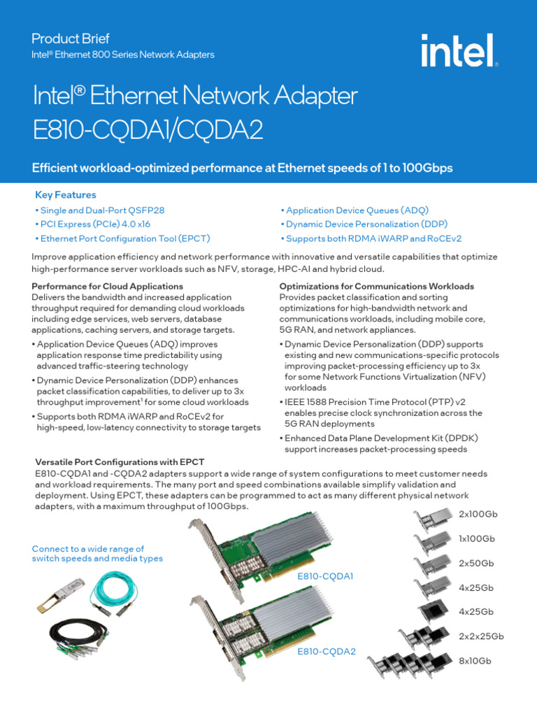 Intel Ethernet Network Adapter E810-CQDA1 - CQDA2 | PDF