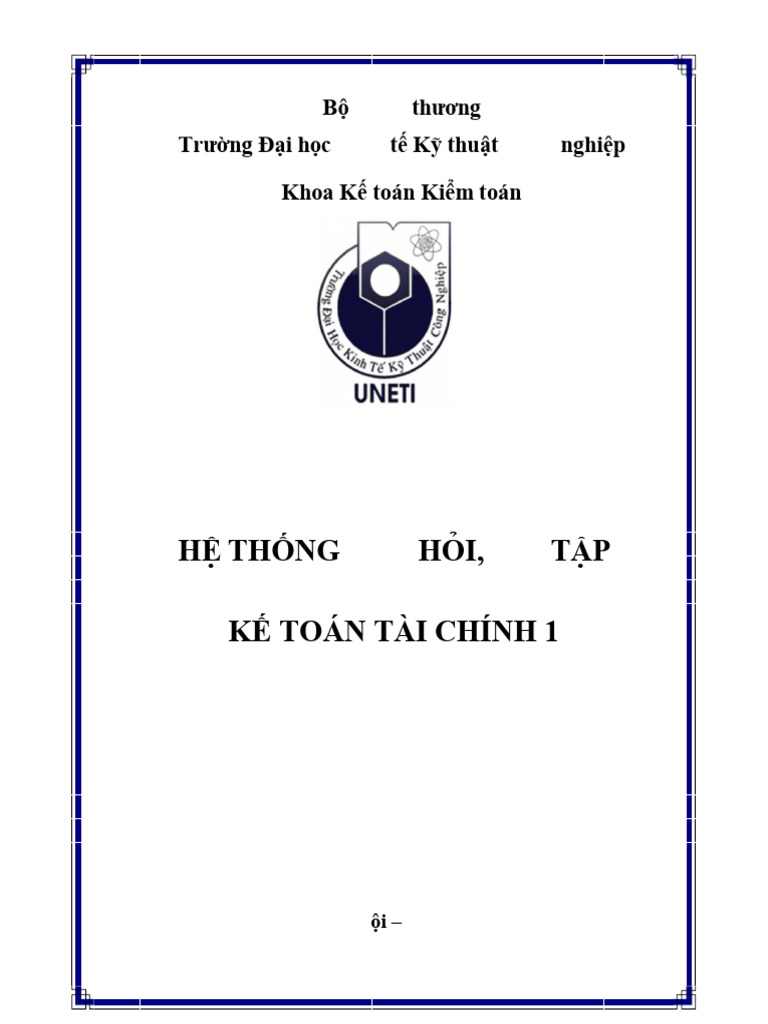 Hệ Thống Bài Tập Kttc 1 | PDF
