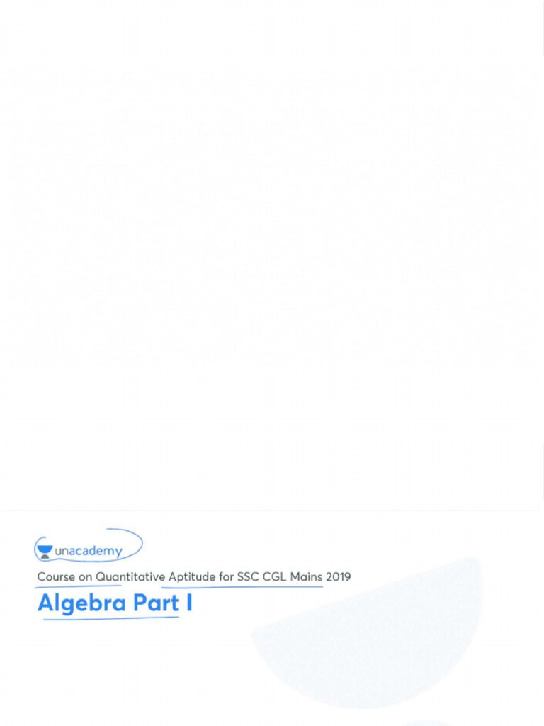 Algebra Part I | PDF