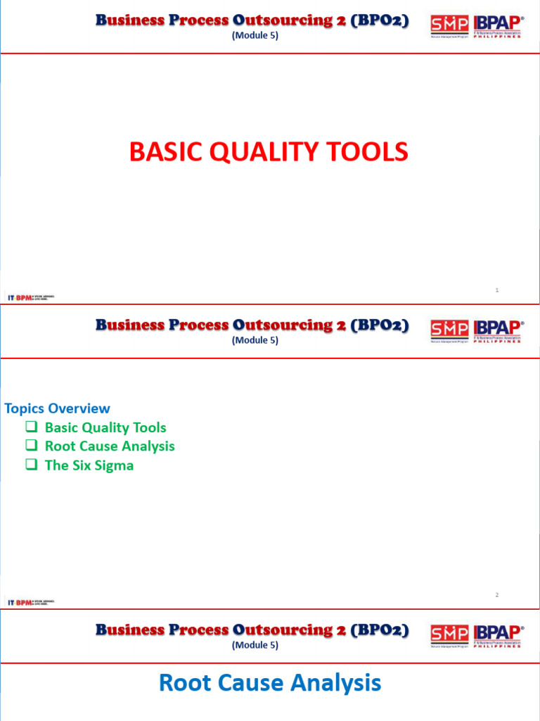 BPO2 Module 5 BASIC QUALITY TOOLS | PDF