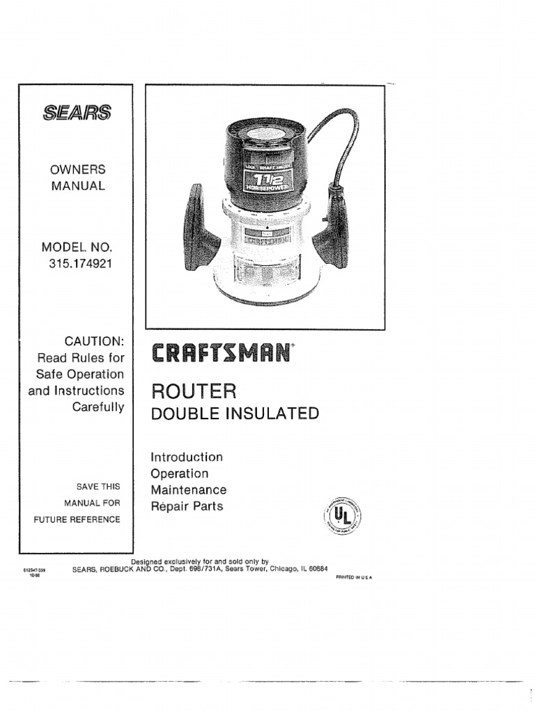 Craftman Router Manual | PDF | Manufactured Goods | Nature