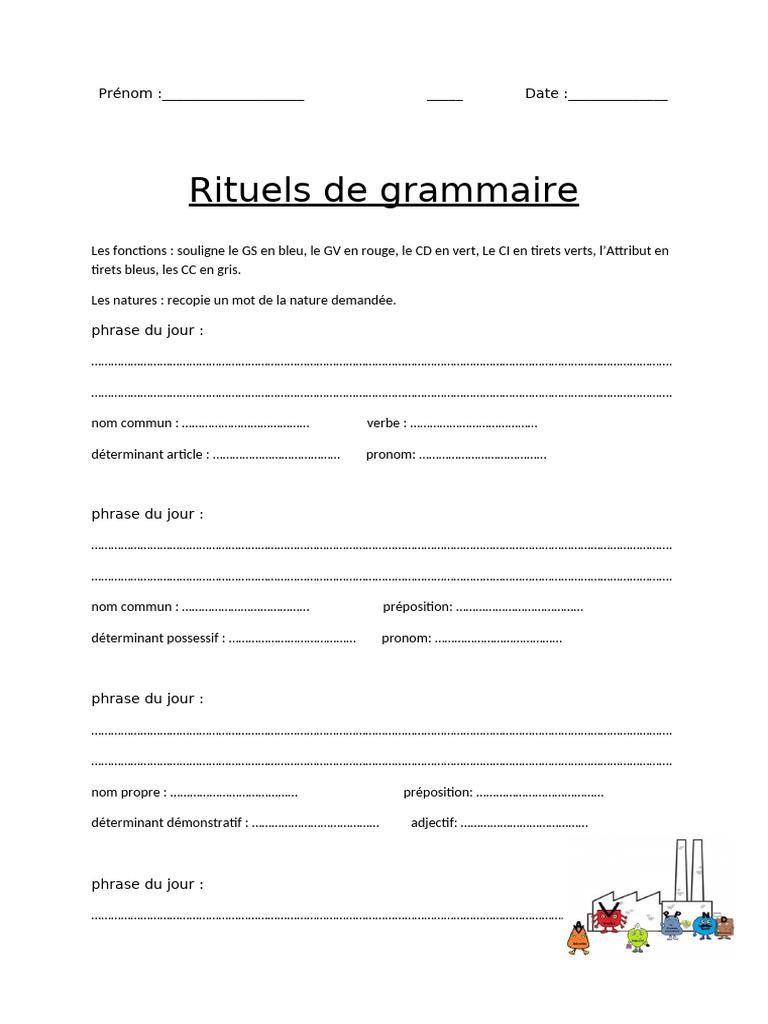 Rituel Grammaire P5 | PDF