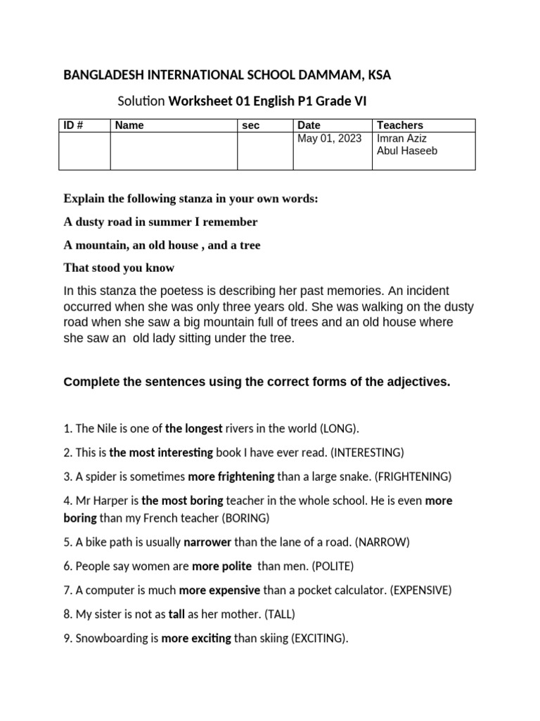 WS 01 Eng P1 | PDF