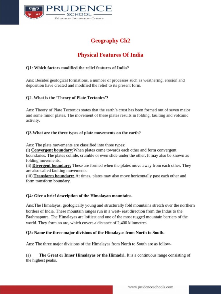 G9 Geo Ch2 QA 1 | PDF