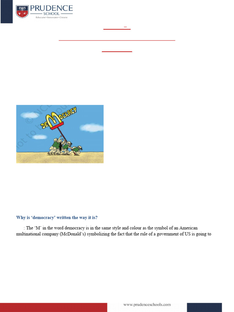 What Is Democracy Intext Questions 2023 | PDF