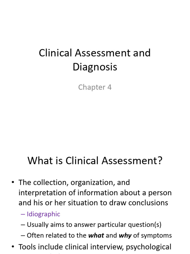 Chapter 4 Clinical Assessment Diagnosis Treatment Pdf