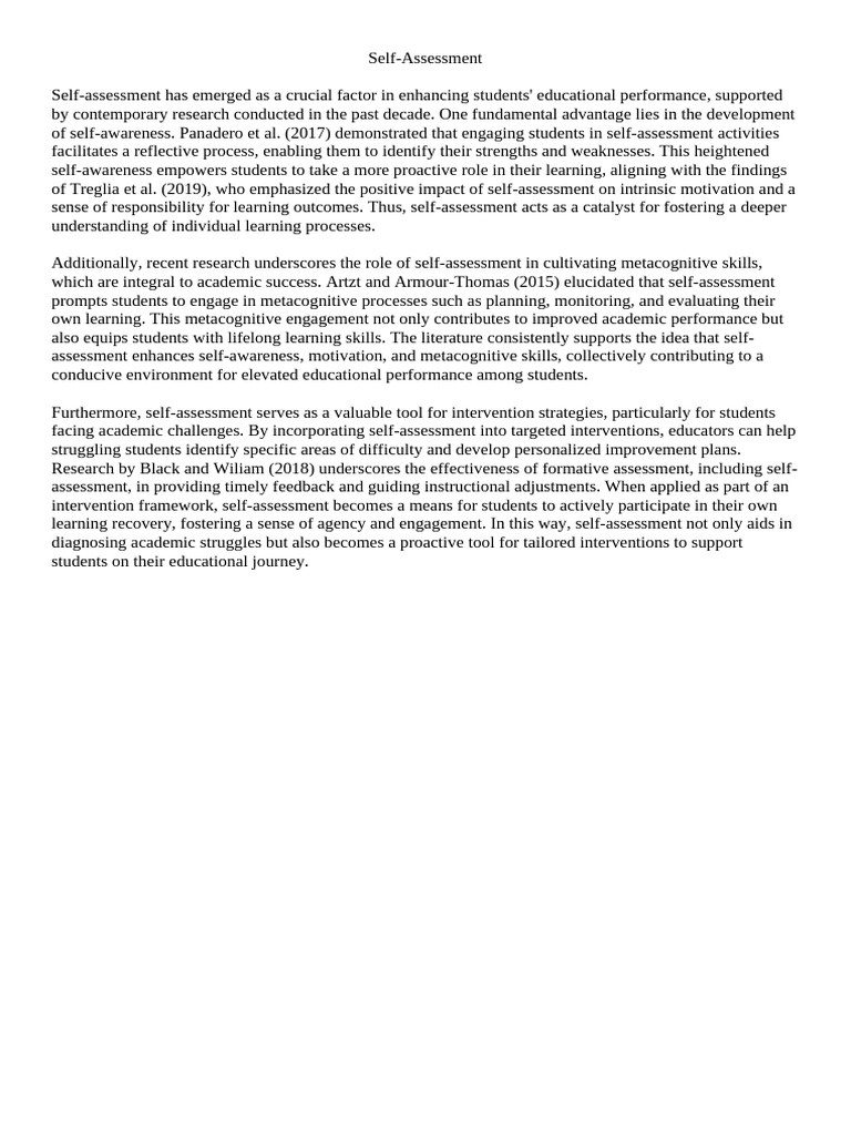 Self_Assessment | PDF