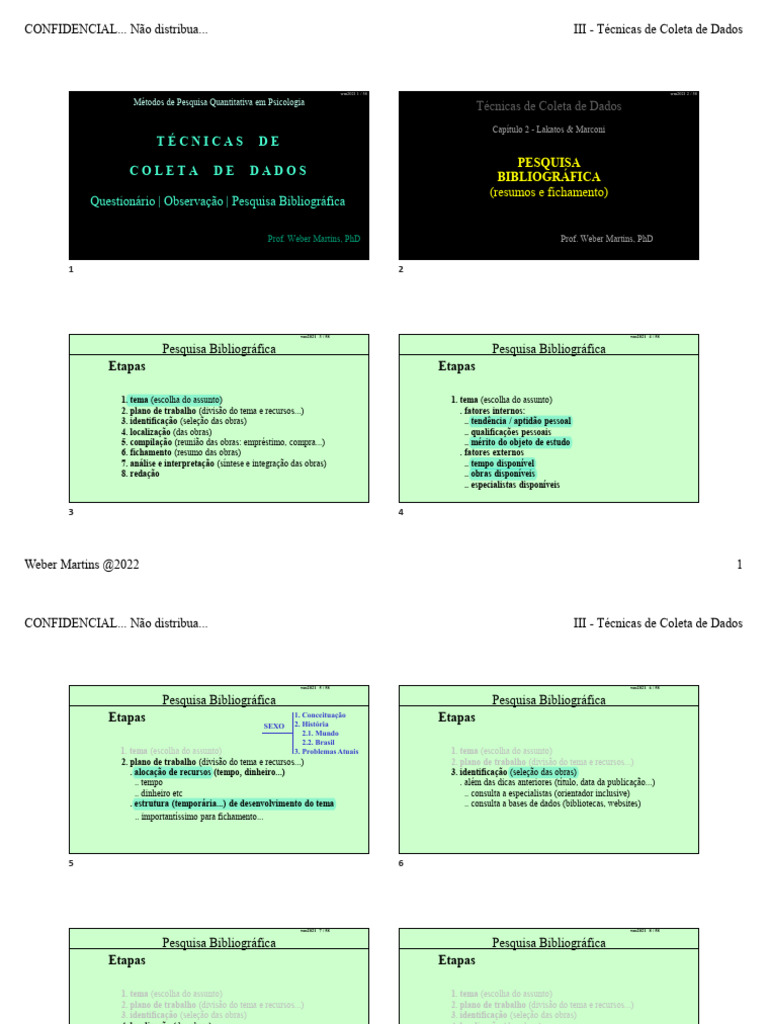 MPQ TC 3 Tecnicas de Coleta | PDF