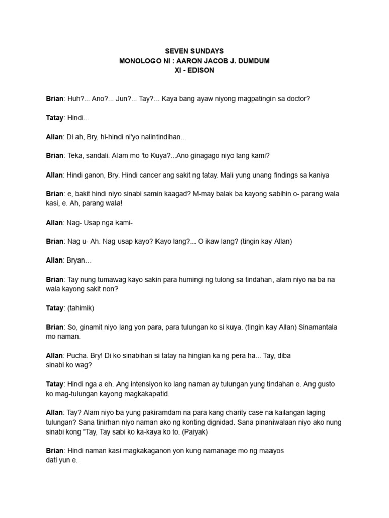 Monologo Ni Dumdum-3 | PDF