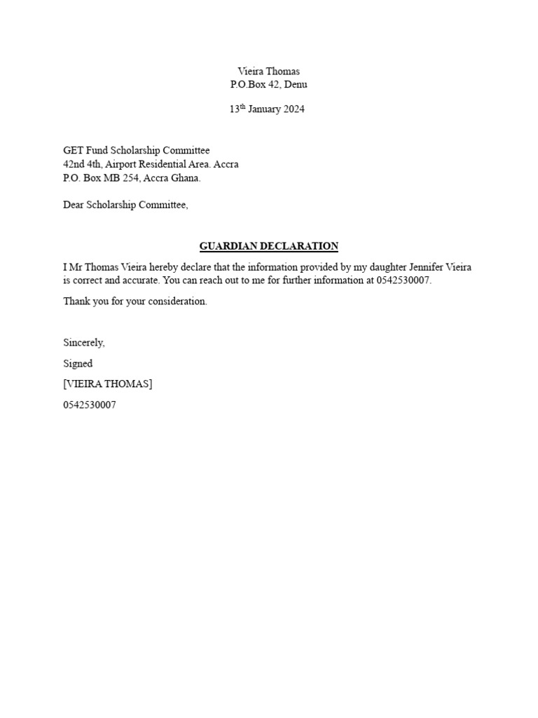 Gardian Declaration | PDF