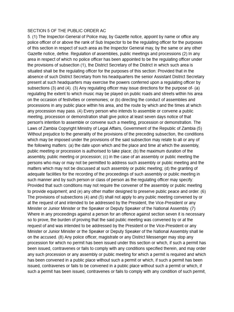 Section 5 of The Public Order Act | PDF | Common Law | Public Law