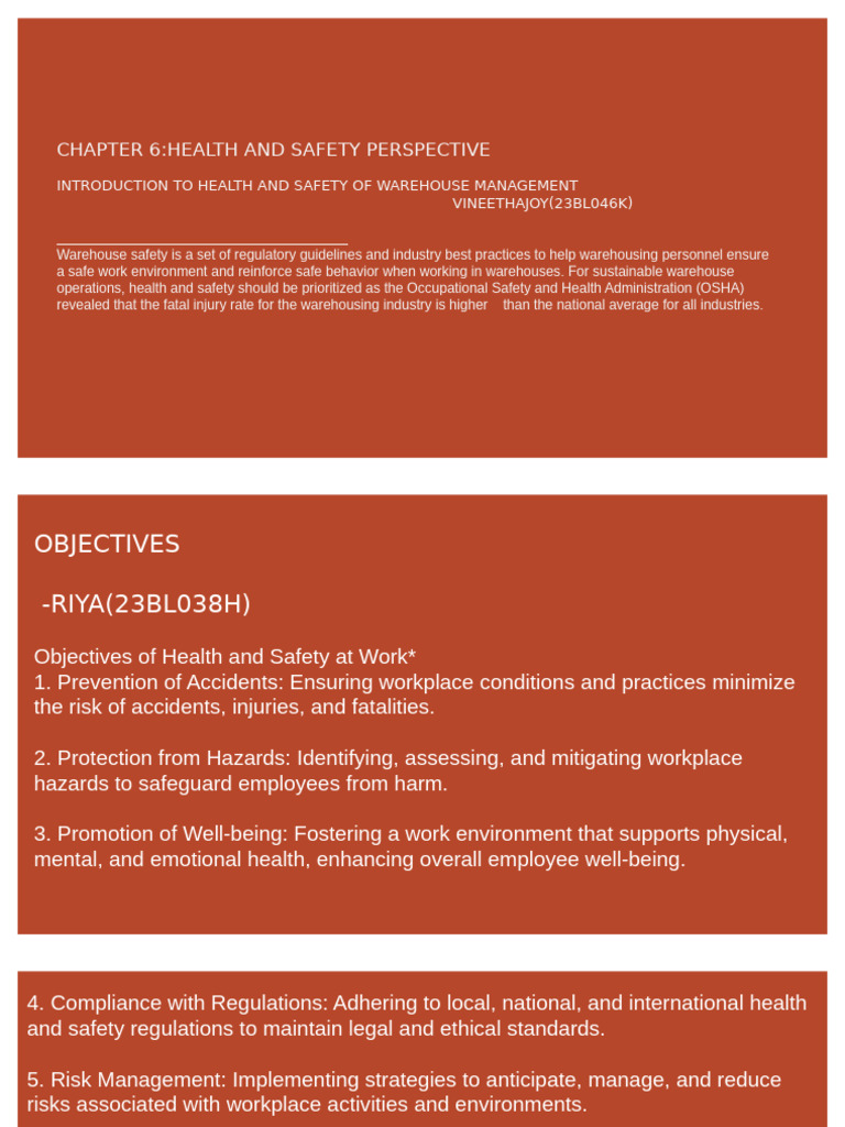 Chapter 6:health and Safety Perspective | PDF