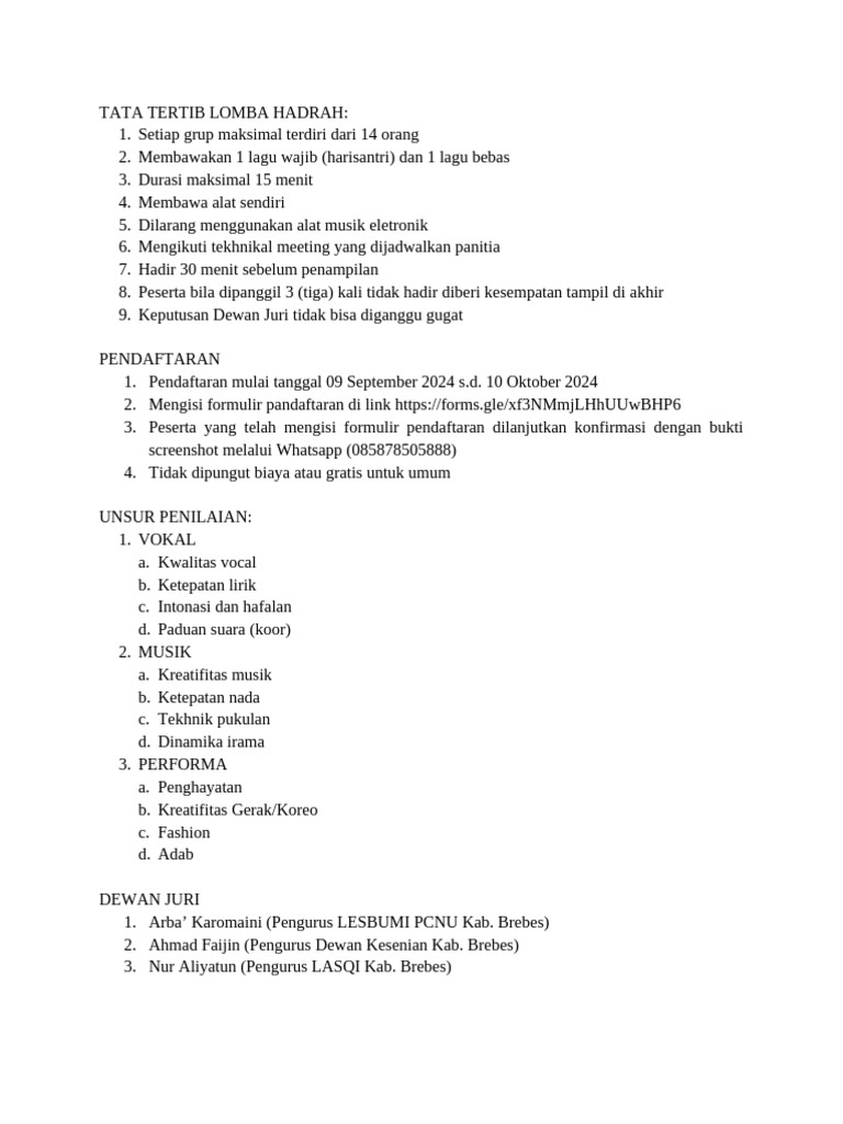 HSN Lomba Hadroh | PDF