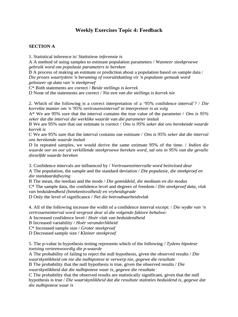 Exercises Topic 4 Feedback Bil | PDF