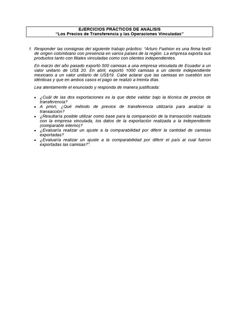 Ejercicio de Aplicacion de Metodos de Pr | PDF