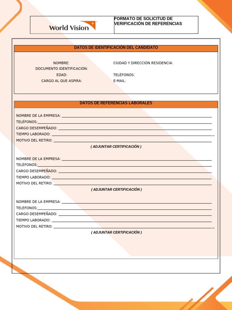 Formato de Solicitud de Verificación de Referencias | PDF