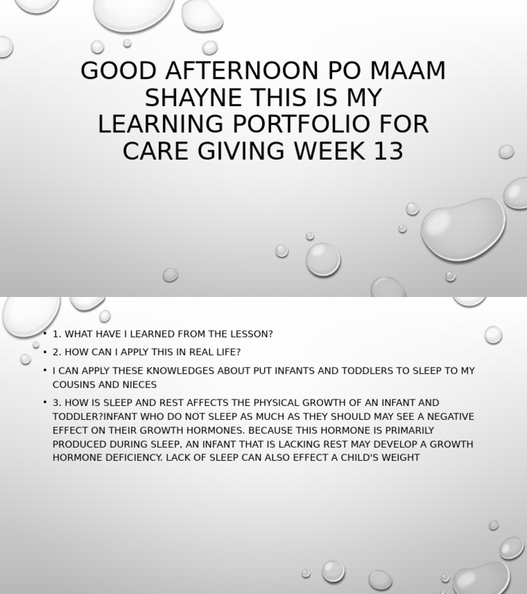 Caregiving Week 13 Module Learning Portfolio | PDF
