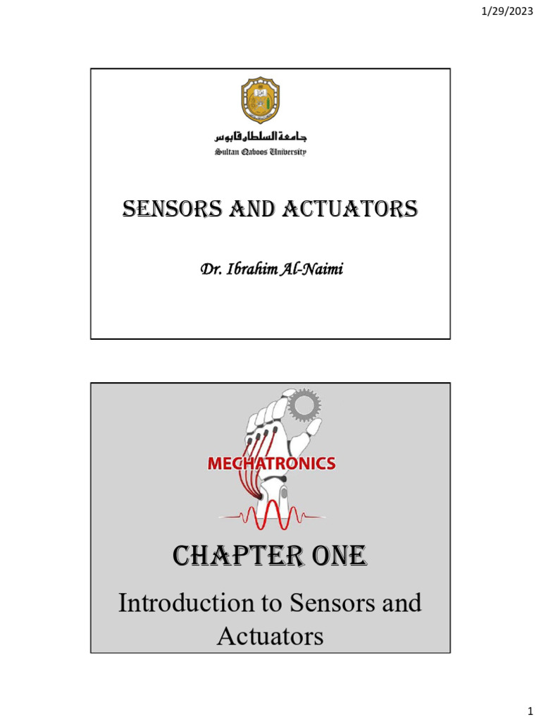 Chapter 1 - Introduction To Sensors and Actuators | PDF