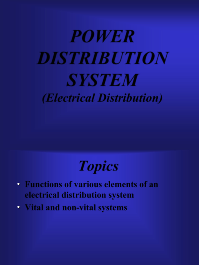 Electrical Distribution System | PDF