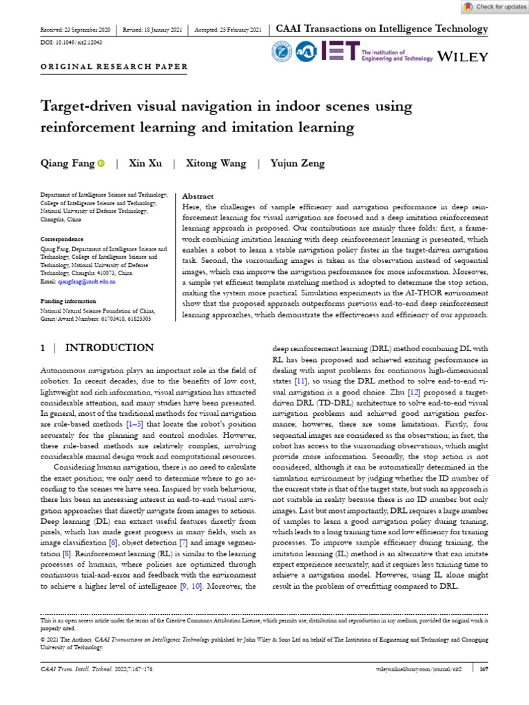 Target Driven Visual Navigation In Indoor Scenes Using Reinforcement Learning And Pdf