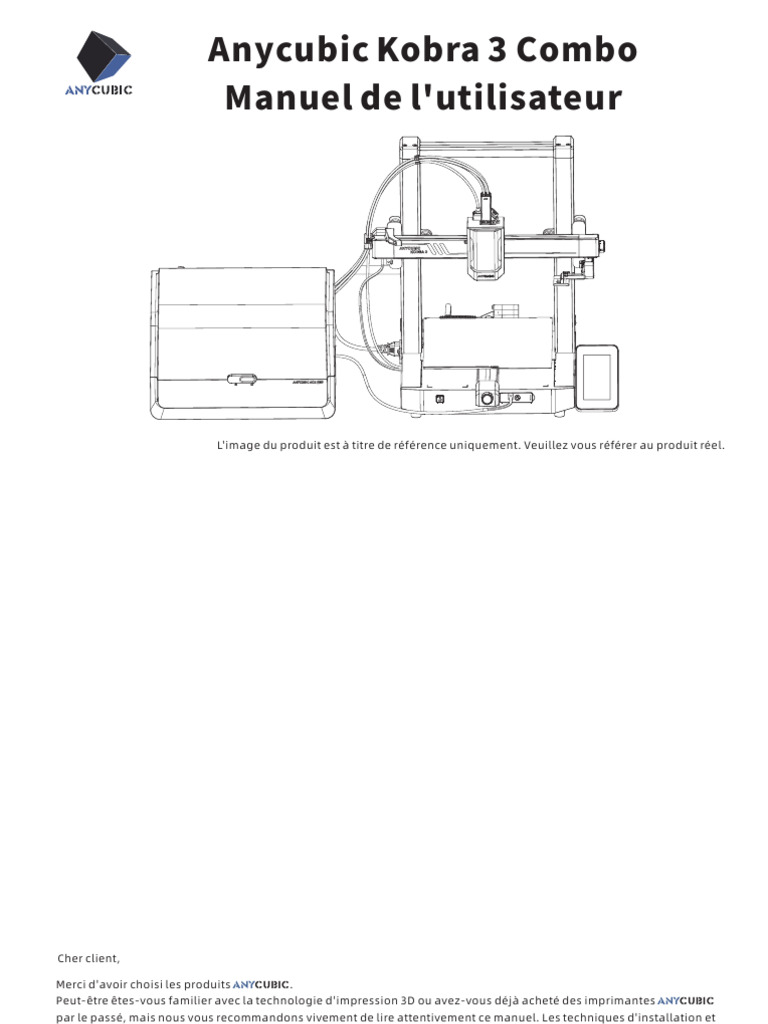 Anycubic Kobra 3 Combo User Manual-FR-V1.0 | PDF