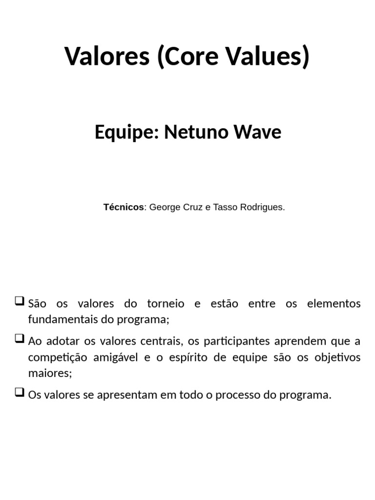 Valores (Core Values) | PDF